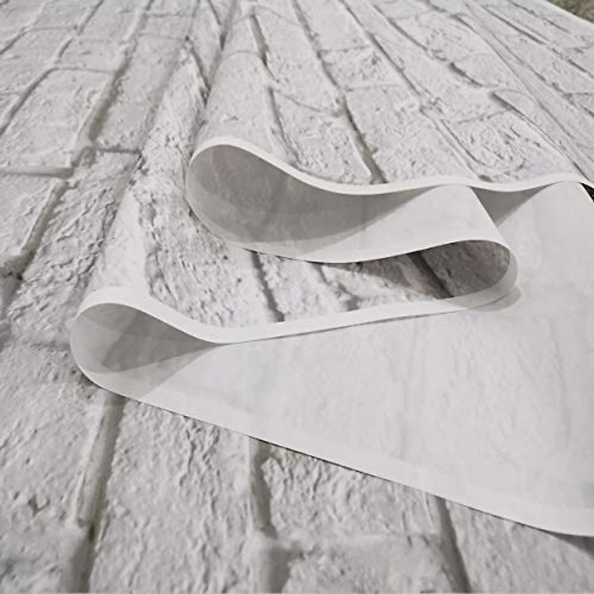 SJOLOON White Brick Wall Backdrop White Brick Photo Backdrop Thin Vinyl Photography Backdrop Background Studio Prop 10931 (8x8FT)