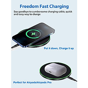 Wireless Charger for Samsung Galaxy S23/S23 Ultra/S22/S22+/S22 Ultra/S21/S21+/S21 Utral/S20/S20+/S10/S10+/S9/S9+/S8/S8+/S7/S6, Wireless Charging Pad with QC 3.0 Adapter and 6.6ft USB-C Cable, Black.