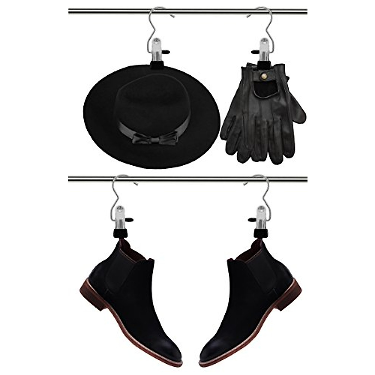 IPOW 12 PCS Boot Hanger Clips, Stainless Steel Laundry Hook Hanging Clothes Portable for Home and Travel