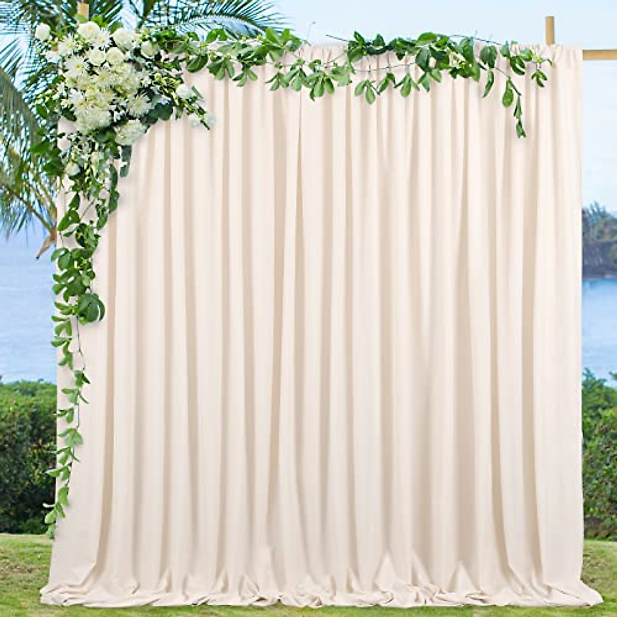 Champagne Backdrop Curtains for Wedding 2 Panels 5ft x 10ft Deep Champagne Curtain Back Drop for Parties Birthday Baby Shower