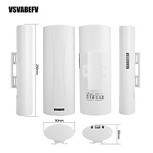 Point to Point Wireless Bridge Router，VSVABEFV 3KM Outdoor Long Range WiFi Bridge 5.8G 300Mbps Wireless Access Point Preset Wireless CPE kit 14dBi WiFi Signal Amplifier for Network Extension, 2-Pack