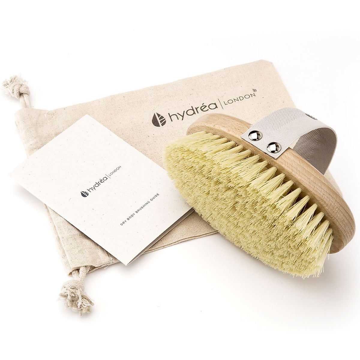 Hydrea London Dry Brushing Body Brush with Cactus Bristle - Dry Brush for Skin, Cellulite Remover, Vegan Best Dry Brush for Flawless Skin, Helps Improve Lymphatic Drainage - FSC® Certified Beechwood.