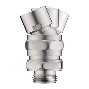 Miyili Brass Ball Joint Shower Head Adapter, Adjustable Swivel Ball Shower Arm Extension, Brushed Nickle Shower Connector, Z200N