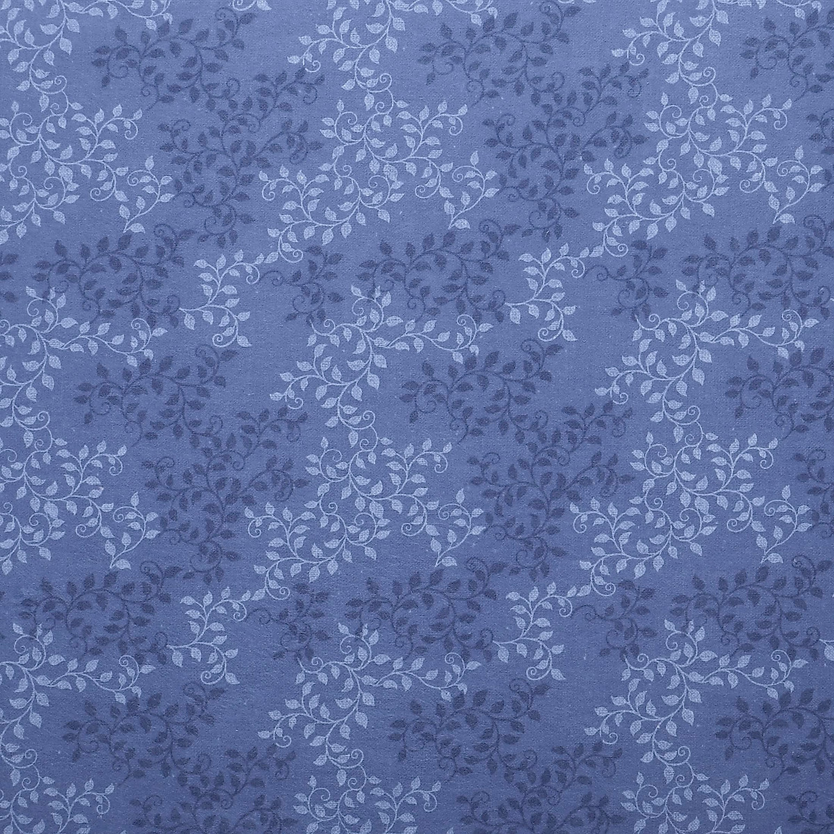 Mook Fabrics Flannel Leaves, Colony Blue