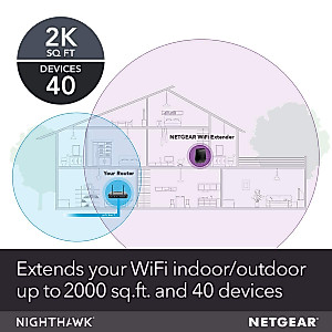 NETGEAR WiFi Mesh Range Extender EX7700 - Coverage up to 2000 sq.ft. and 40 Devices with AC2200 Tri-Band Wireless Signal Booster & Repeater (up to 2200Mbps Speed), Plus Mesh Smart Roaming (Renewed)