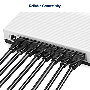 Cable Matters 10Gbps 10-Pack Snagless Short Cat 6 Ethernet Cable 3 ft (Cat 6 Cable, Cat6 Cable, Internet Cable, Network Cable) in Black