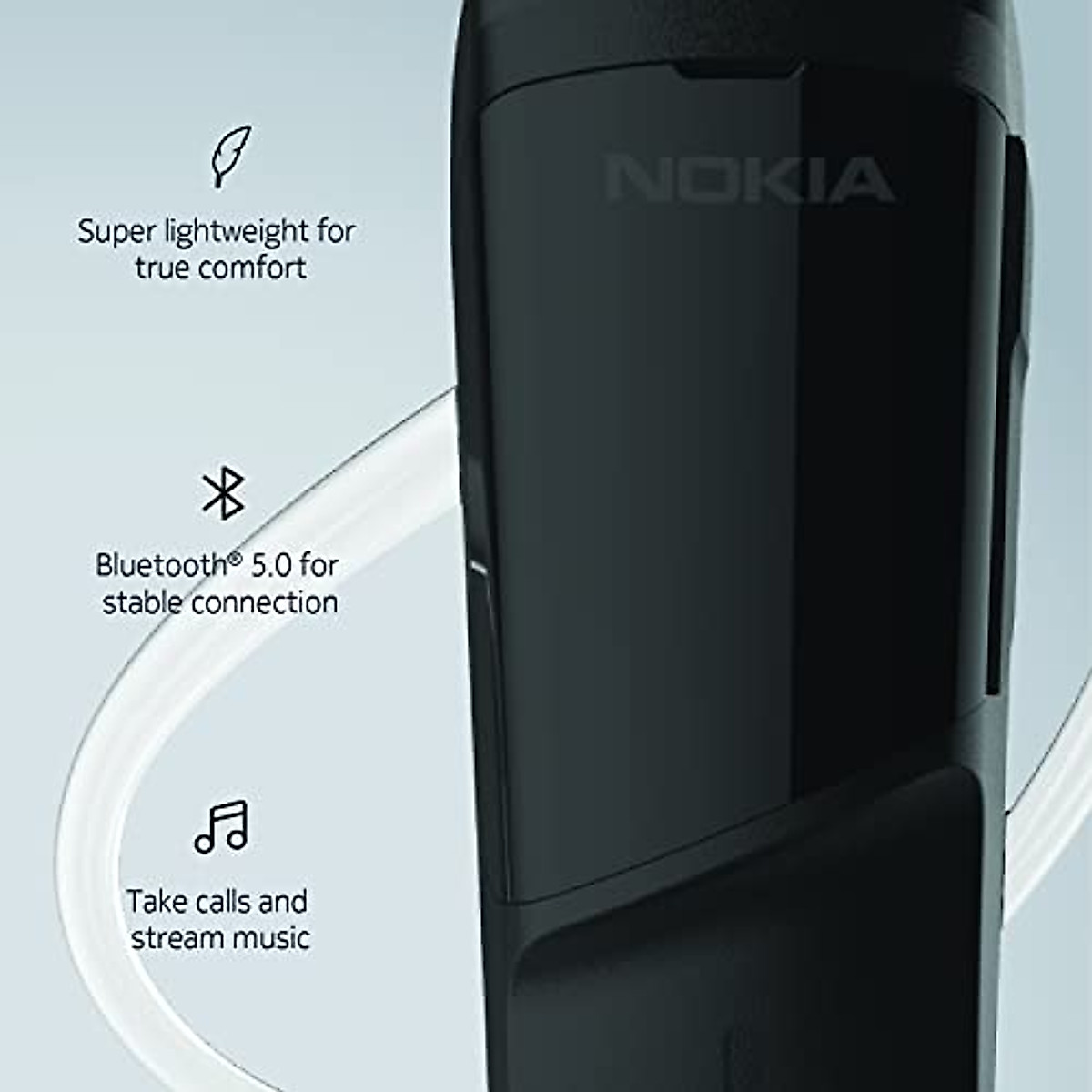 Nokia Clarity Solo Bud+ SB-501 – Dual Mic in-Ear Wireless Handsfree Bluetooth Headset - IPX4 Water Resistant Design, 6-Hour Playtime, Environmental Noise Cancellation with Clear Voice Capture