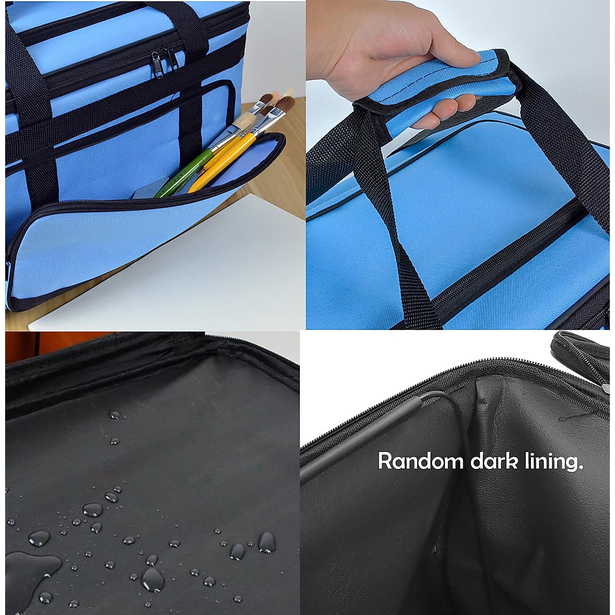 Art Supplies Organizer Bag Art Craft Tool Storage Tote Bag Art Supplies Carrying Bag Case Artist Travel Carrier Bag Waterproof Paint Box Case Foldable For Drawing Sketch Painting Large Capacity