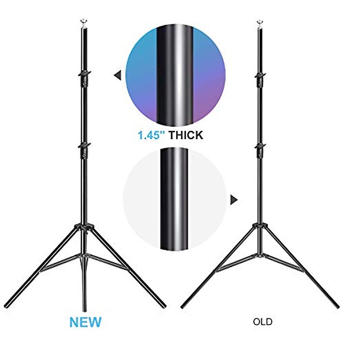 LimoStudio (Heavy Duty) 12.4 ft. Wide x 10 ft. Tall Backdrop Stands, High Stability with 1.45" Thick Pole, Adjustable Width & Length, Background Support System Kit with Super Spring Clamps, AGG1782