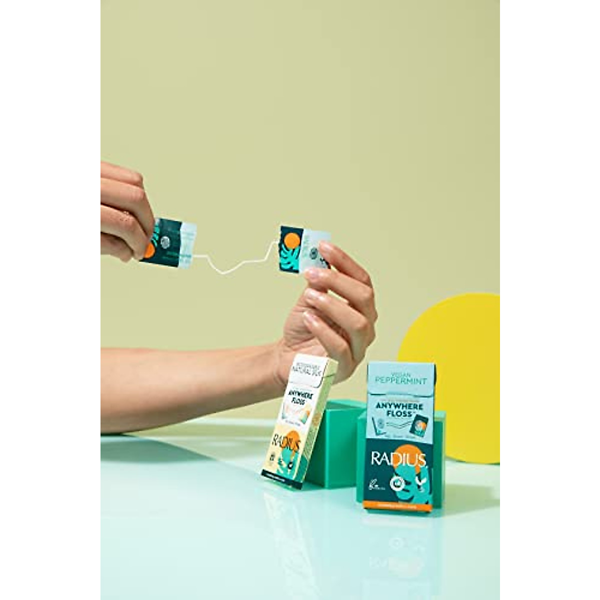 RADIUS Natural Unscented Silk Anywhere Floss Travel Dental Floss for Oral Care Boost Non Toxic Tooth & Gum Protection (20 Single Use Flossers per Pack) - Pack of 3