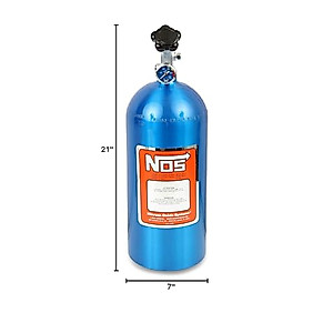 NOS 14745 Electric Blue 10-pound Aluminum Nitrous Bottle with Hi-Flow Valve