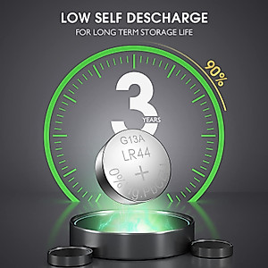 EBL LR44 Batteries, AG13 357 SR44 303 A76 Alkaline Battery 1.5V Button Coin Cell Batteries -40 Pack