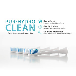 Sonic Clean Brush Replacement Heads Soft Dupont Bristles Four (4) Pack Electric Toothbrush Heads (White)