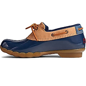 Sperry Ladies Footwear Women's Saltwater 1-eye Rain Boot, Tan/Navy, 8