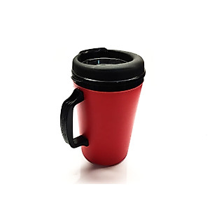 GAMA Electronics 2 ThermoServ Foam Insulated Coffee Mug 20 oz w/Lids (1) Blue & (1) Red