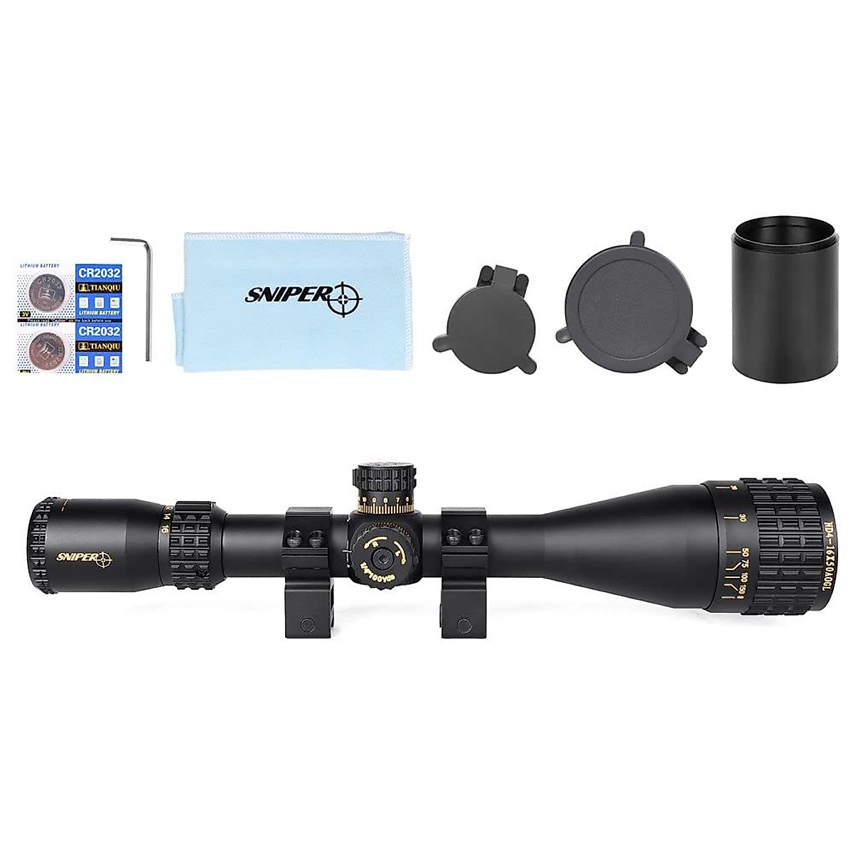 NT Series 4-16X50 / 6-24X50 AO Hunting Rifle Scope, Red/Green/Blue llluminate Glass Etched Reticle, Fully Multi-Coated Lens, Adjustable Objective SFP Riflescopes (4-16x50)