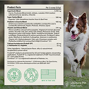 ULTIMATE PET NUTRITION Nutra Thrive™ Canine 40 in 1 Nutritional Supplement for Dogs, Powder Supplement for Dogs, Digestion and Immune Support 30 Servings