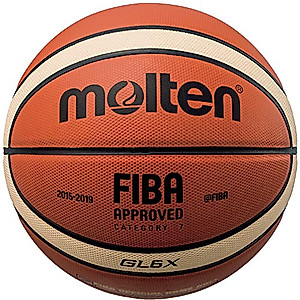 Molten Leather Basketball, Orange/Tan, Intermediate Size 6, Model: BGL6X