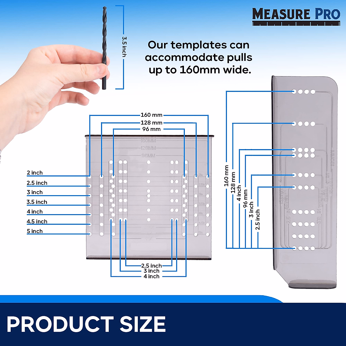 Cabinet Door & Drawer Hardware Installation Template Kit by MeasurePro - Made in The USA