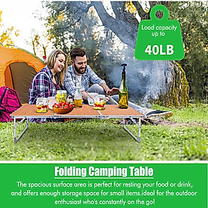 LJMBOEN Folding Camping Table,Portable Picnic Table Foldable Lightweight Outdoor Aluminum Legs,3 Fold Beach Table Carrying Handle for Beach Party Picnic Beach Home Office Cooking