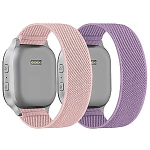 SimpleThings Compatible with Gabb Watch 3 Screen Protector, 3Pack HD Clear Tempered Glass Screen Protector & Hard PC Protective Bumper for Boys Girls (Purple&Pink)