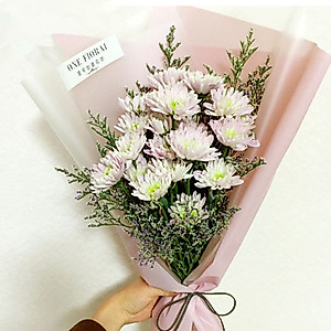 Korean Style Flower Wrapping Paper Floral Bouquet Gift Packaging Supplies Multi Colors 20 Counts (white)