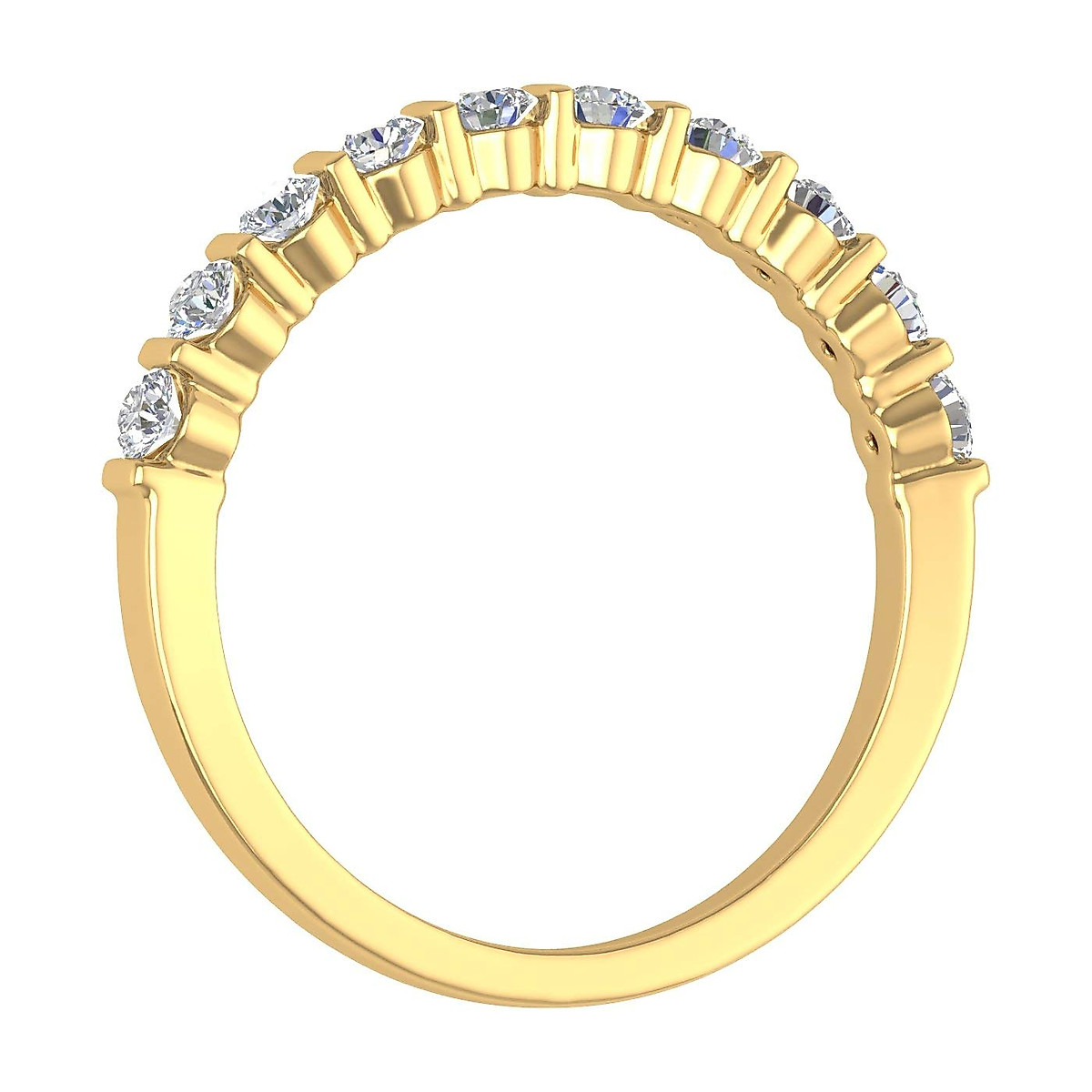 14K Yellow Gold Channel Set Diamond Wedding Band Ring (1/2 Carat) (Ring Size 8.25)