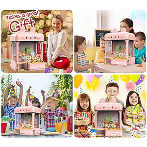 cxjoigxi Large Claw Machine for Kids Adults with Prizes, Adjustable Sound & Light, 2 Power Modes, Mini Candy Crane Vending Machines, Electronic Arcade Game Dispenser Toy for Girls Boys Gift - Bunny