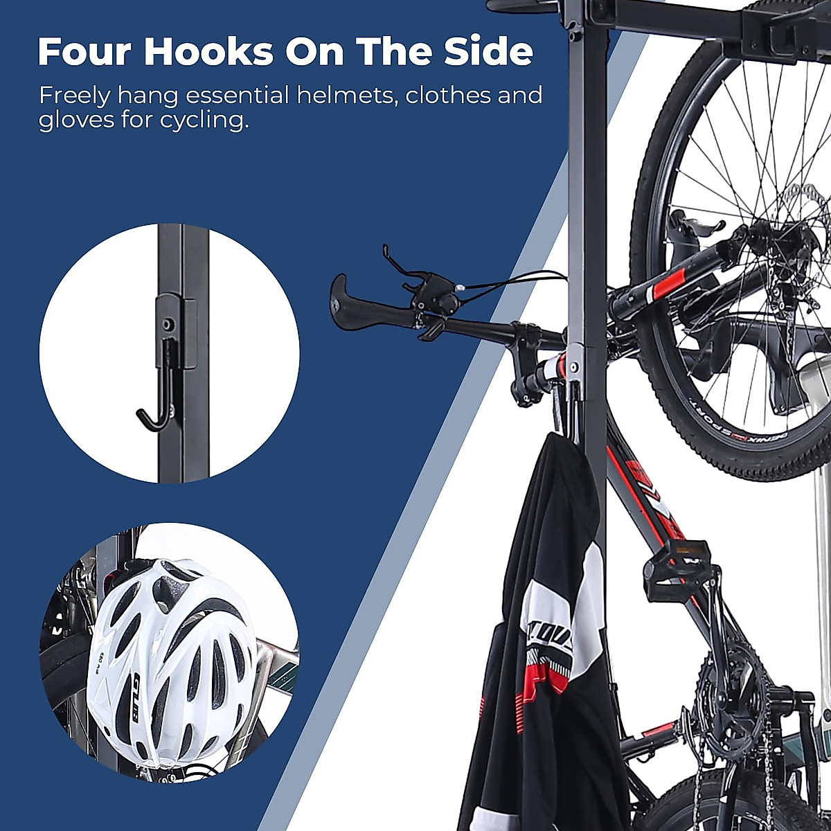 DEERFAMY Freestanding Bike Storage Rack Max 8 Bikes, 600Lbs Load Capacity, Heavy-Duty Solid Steel Bike Racks for Garage for Home and Garage Organizer