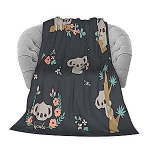 Cute 3D Animal Koala Flannel Fleece Throw Blanket Living Room/Bedroom/Sofa Couch Warm Soft Bed Blanket for Kids Adults All Season 50x60 inch