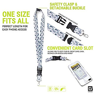 Gear Beast Purple Universal Cell Phone Lanyard Case - Compatible with iPhone & Galaxy, Faux Leather, Card Slot, Soft Neck Strap, Breakaway Clasp & Detachable Clip