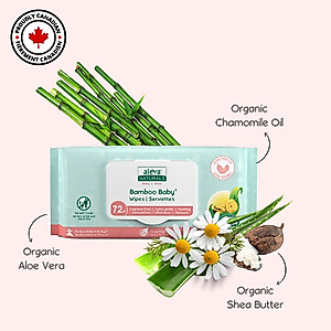 Aleva Naturals Bamboo Baby Sensitive Wipes | Unscented | Extra Strong and Ultra Soft | Natural and Organic Ingredients | Certified Vegan | 6 Packs of 72ct – Total of 432ct
