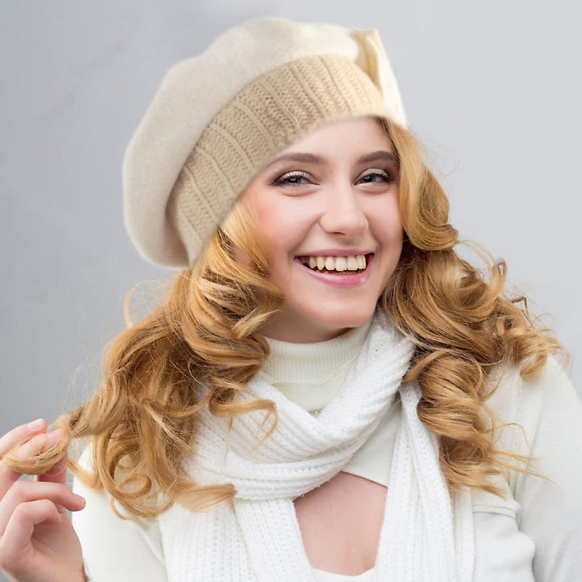 Ruphedy Women's Beret Hat Chic French Beret Beanie Wool Dress Winter Hats Hy022 (Black)