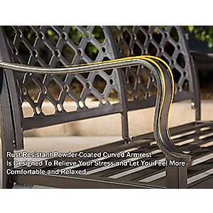 Domi Outdoor 4 pcs Patio Conversation Set, Metal Dining Table and Chairs Dining Set with Removable Beige Cushions for Garden Lawn Yard