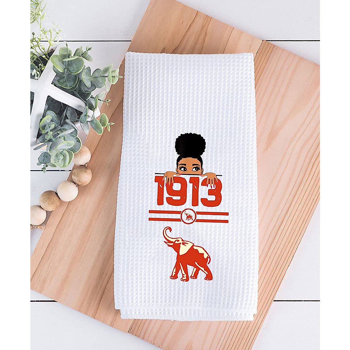 MEIKIUP Sorority Gift Soror Sigma Theta Kitchen Towel Sister Dish Towel for Woman Housewarming Gift (Soror Towel)