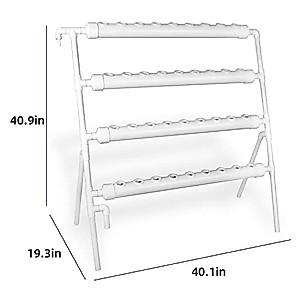 WEPLANT Hydroponic NFT 36 Holes Growing System with Special Fertilizer Timing Cycle, PVC Pipe Garden Plant Kit