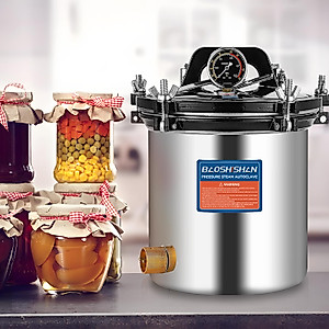 BAOSHISHAN 18L Electric Pressure Canner 19 QT Stainless Steel Portable Pressure Canner for Mushroom Growing, Jar Canning 1.2KW 110V