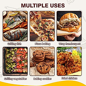 Katbite 15 in x 210 ft Unbleached Parchment Paper Roll for Baking & Slide Cutter for 15 Inches Plastic Food Wrap