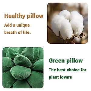 iBccly Succulent Pillow Plant Shaped Plush Toys Universal for Boys and Girls Cactus Kawaii Decorative Leaf Pillow Lovely Plant Plush Decoration (Dark Green)