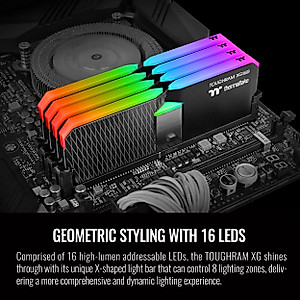 Thermaltake TOUGHRAM XG RGB DDR4 4000MHz 32GB (16GB x 2) 16.8 Million Color RGB Alexa/Razer Chroma/5V Motherboard Syncable RGB Memory R016D416GX2-4000C19A