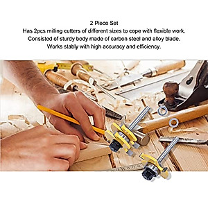 Tongue and Groove Router Bit Set, 3 Teeth Router Bit Set with 1/4" Shank, Lock Miter 45 Degree Joint Router Bits, Adjustable T Shape Wood Milling Cutter