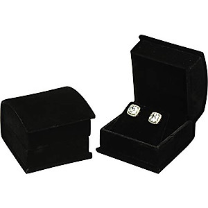 Black Color Luxury Velvet Multiple Use Earring Necklace Pendant Jewelry Gift Box for Wedding, Birthday, Valentine' Day, Mother's Day, Christmas...Comes with an Extra Individual White Packer Box Size 2.15〞(W)*2.15〞(D)*1.65〞(H)( Jewelry not included)