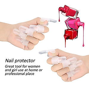 FILFEEL Nail Polish Protector, 20Pcs Manicure Cover Finger Varnish Nail Art Tips Clip Holder
