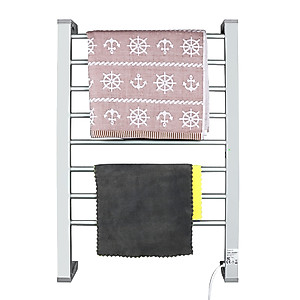 BVANQ Towel Warmer with Timer,Towel Racks for Bathroom,8 Bar Heated Towel Rack for Clothes Drying,Portable Free Standing Heater,Auto Cut Off Home Electric Heat Dryer,Wall Mount Thermostat Shelf