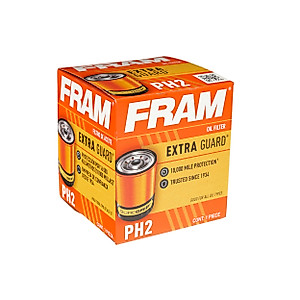 FRAM Extra Guard PH2, 10K Mile Change Automotive Replacement Interval Spin-On Engine Oil Filter for Select Vehicle Models