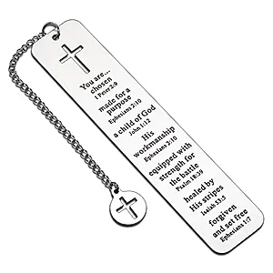 Inspirational Gifts for Women Men Christian Bookmark Religious Gifts Bible Verse Bookmark for Book Lovers Church Gifts for Reader Baptism Catholic Gifts Christmas Birthday Female Gift