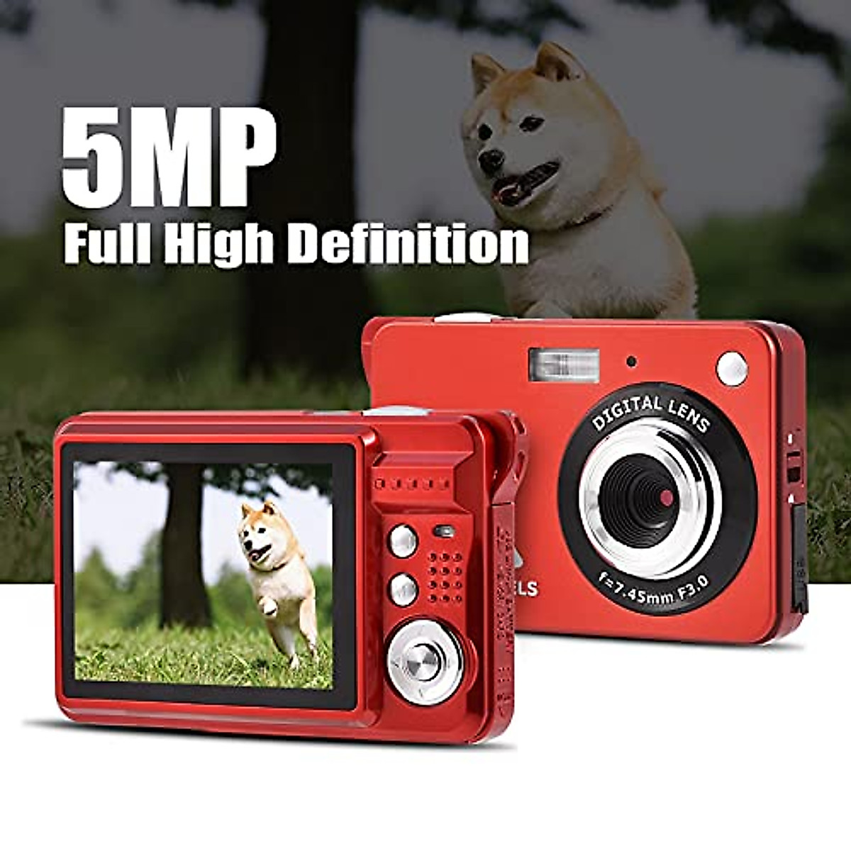 Shanrya Digital Camera, 8X Zoom High Definition 2.7in LCD Stable Performance Camera 720P Resolution for Party for Travel for Home(red)
