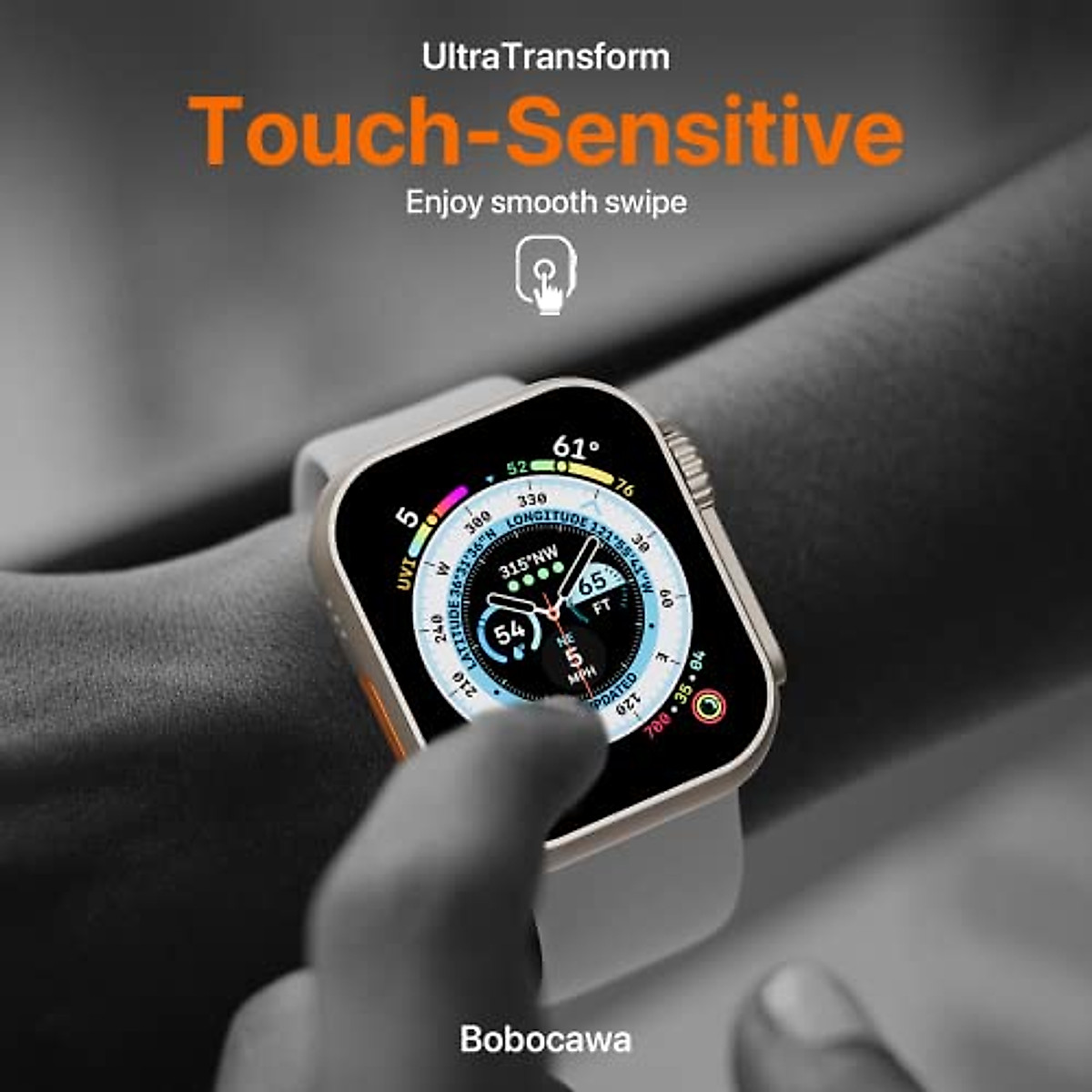 BOBOCAWA Apple Watch Ultra Look Case - 44mm Apple Watch SE Case Series 6 Case with Tempered Glass Screen Protector | Apple Watch Ultra Style Case for SE, 6, 5, 4 (44mm)