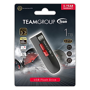 TEAMGROUP C212 Extreme Speed 1TB 1000/800MB/s USB 3.2 Gen 2 Easy Push-and-Pul Flash Thumb Drive External Data Storage Memory Stick Compatible with Computer/Laptop/PS4 PS5 TC21231TBB01