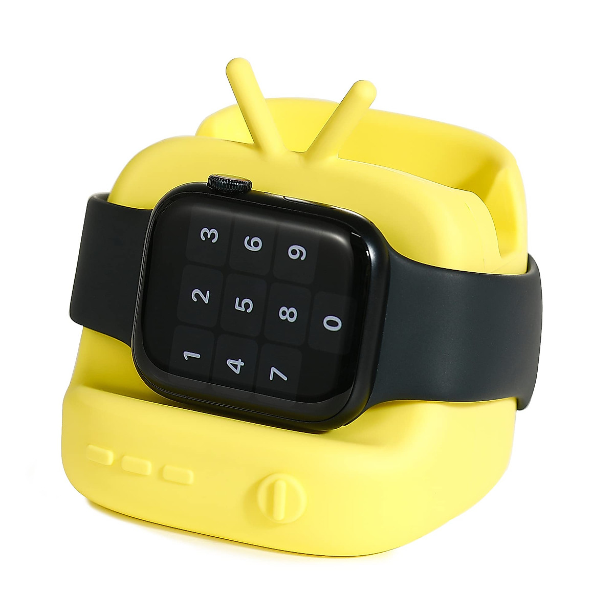 HECCEI iWatch Charging Dock, Charger Stand for Apple Watch Series Ultra/8/SE2/7/6/SE/5/4/3/2/1, for Airpods 3/2/Pro, iPhone 14/13/12/11/Pro/X/Max/XS/XR/8 Stand, Supports Nightstand Mode (Yellow)